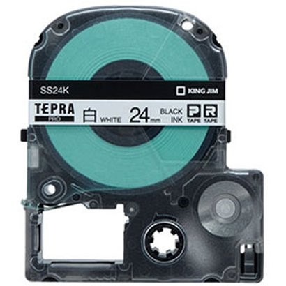 Nhãn in Tepra Pro SS24K ( Chữ đen trên nền trắng - Khổ 24mm - Dài 8 met )